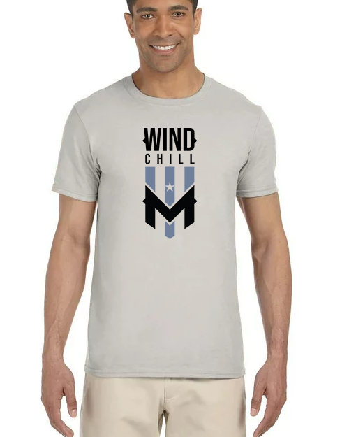 Wind Chill Ice Grey Stacked Logo T-Shirt - Minnesota Wind Chill